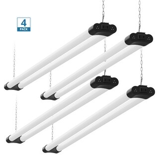 4 Pack Linkable LED Shop Light, 4FT 42W [250W Equivalent], 4400lm ...
